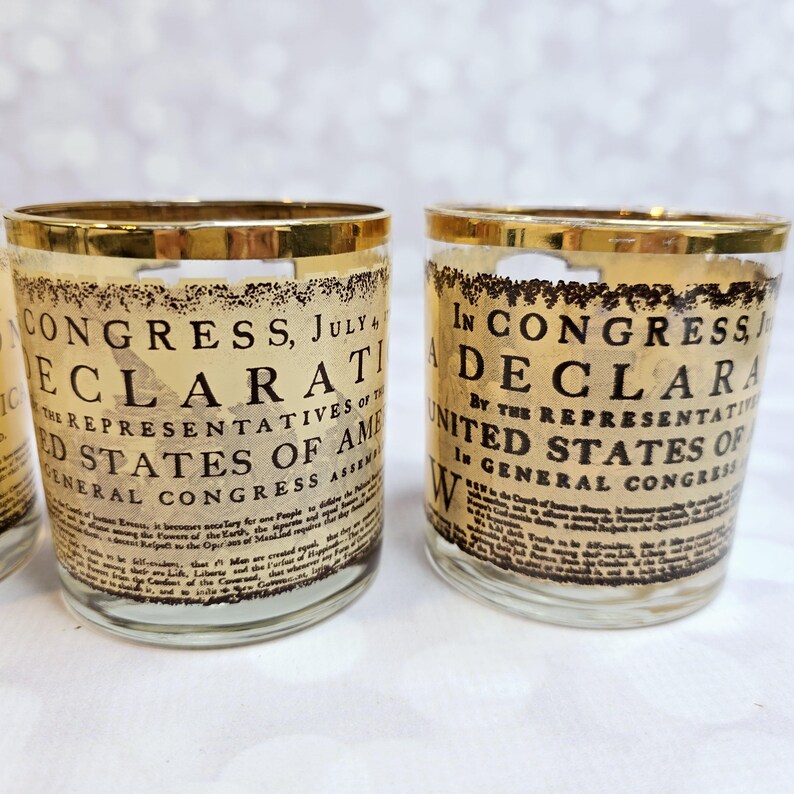 Vintage Declaration of Independence Glasses, Set of 4 - Etsy
