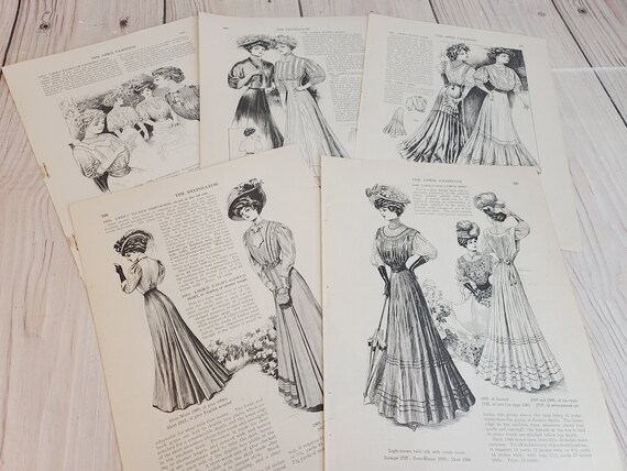 Vintage Fashion Magazine Pages the Delineator - Etsy
