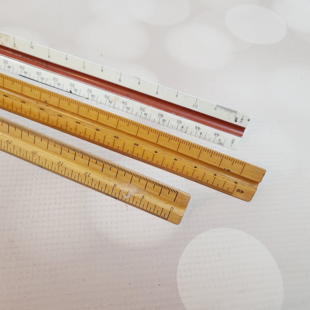 Vintage Triangle Drafting Rulers, Set of 3 - Etsy