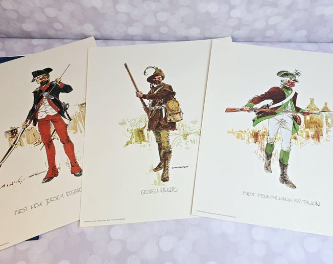 Vintage Revolutionary War Uniform Prints, Set of 8 - Etsy