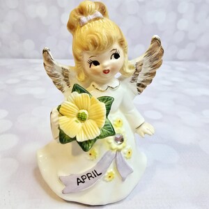 Vintage Lefton April Birthday Angel - Etsy