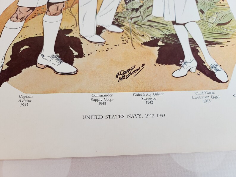 Vintage Uniforms of the US Navy Print H. Charles Mcbarron Jr - Etsy