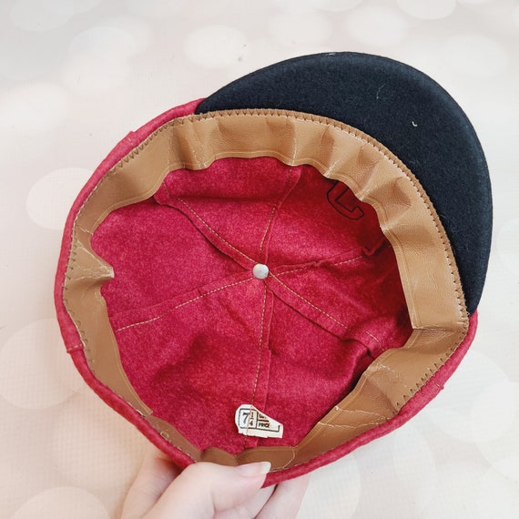 Vintage Maroon Felt Baseball Cap with C - Gem