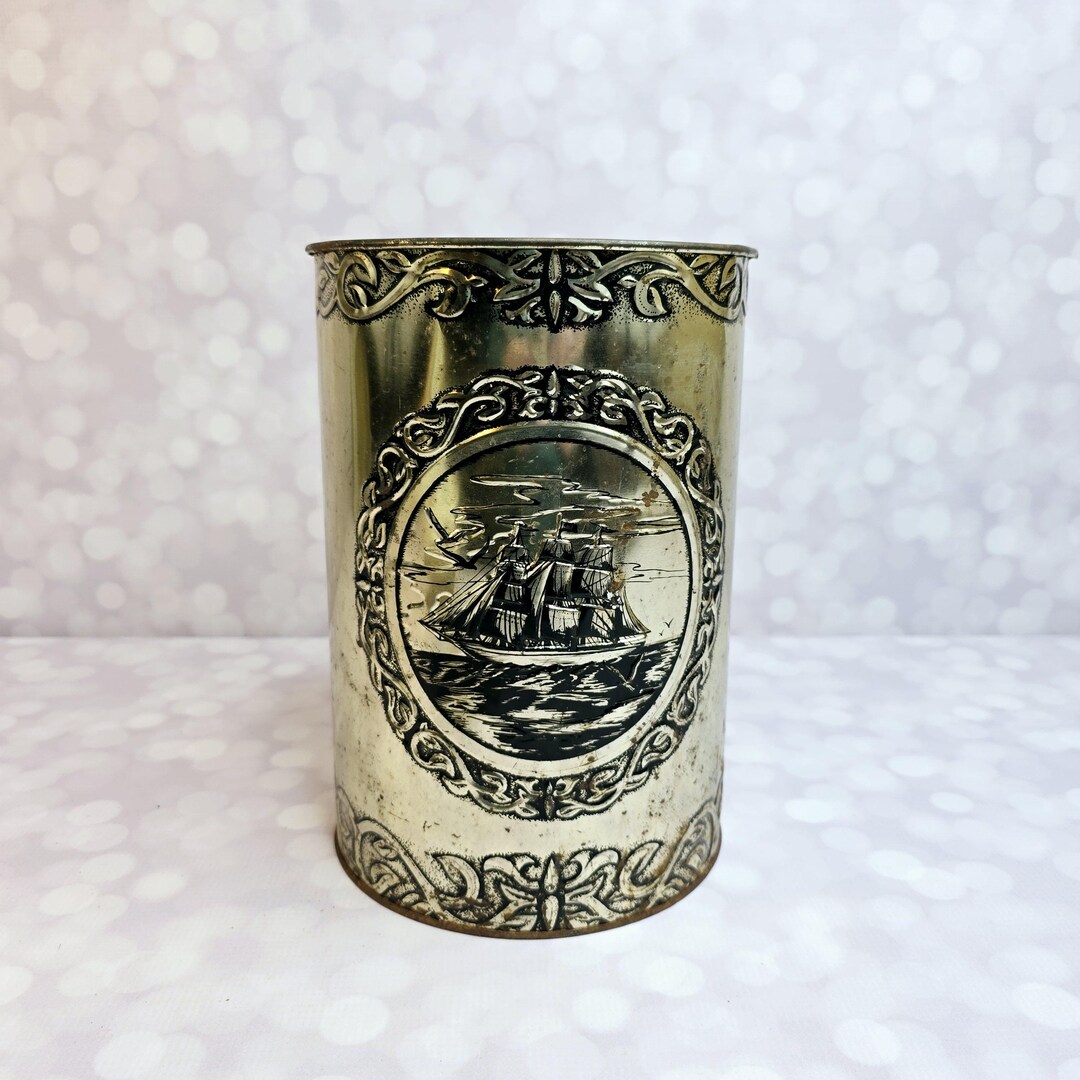 Vintage Metal Ship Trash Can - Etsy