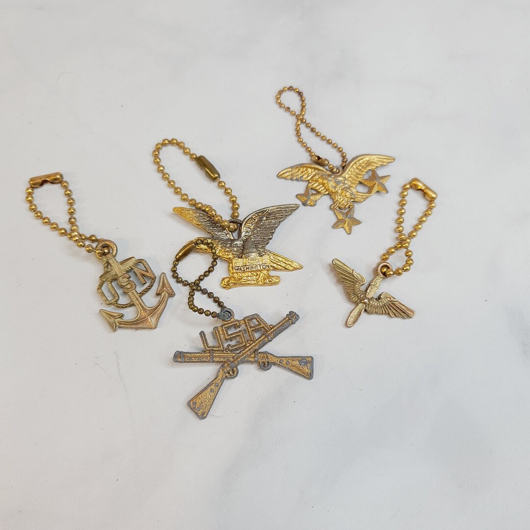 Vintage Mid Century Military Keychain, Pick One - Etsy