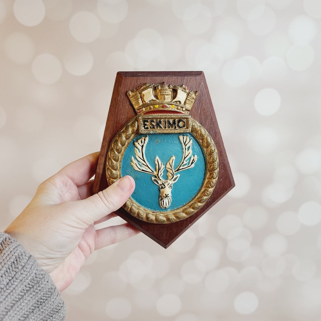Vintage HMS Eskimo Ship Crest, Royal Navy - Etsy
