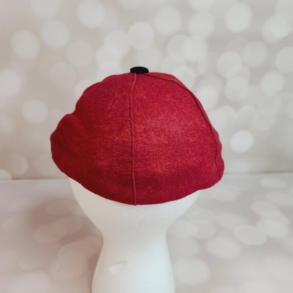 Vintage Maroon Felt Baseball Cap with C - Gem