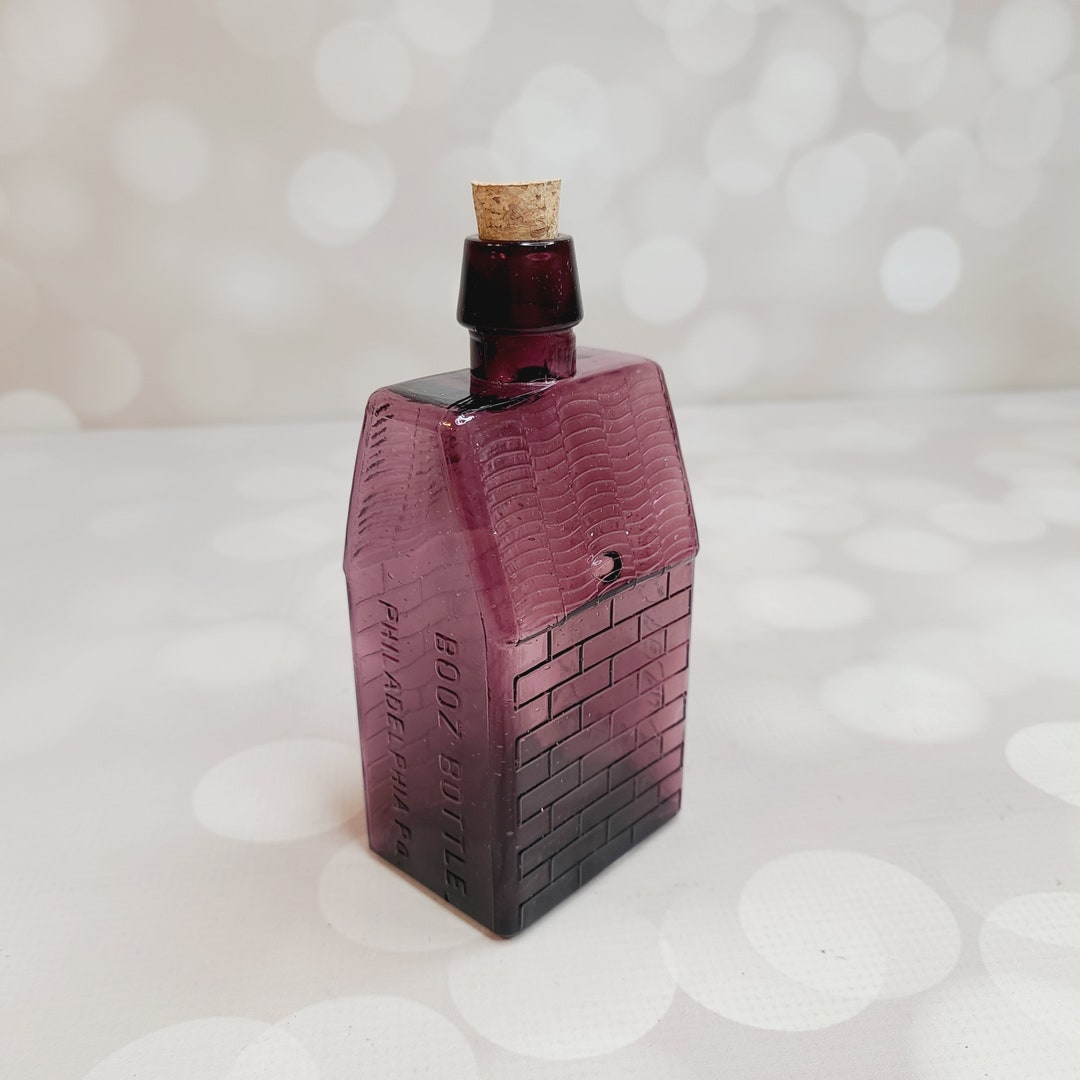 Vintage Amethyst Cabin Booz Bottle - Etsy