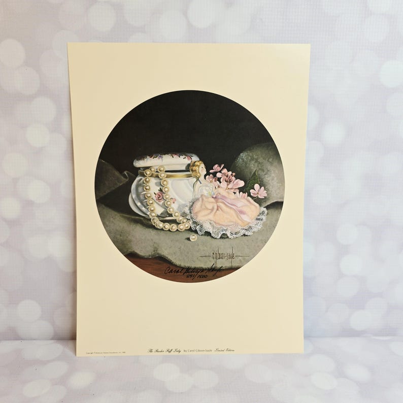 Vintage the Powder Puff Lady Art Print, Carol Gibson-sayle - Etsy Australia