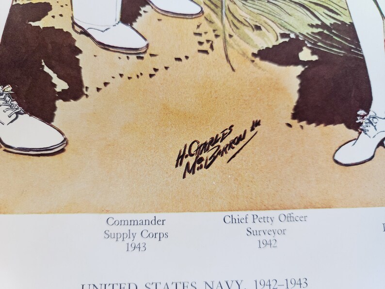 Vintage Uniforms of the US Navy Print H. Charles Mcbarron Jr - Etsy