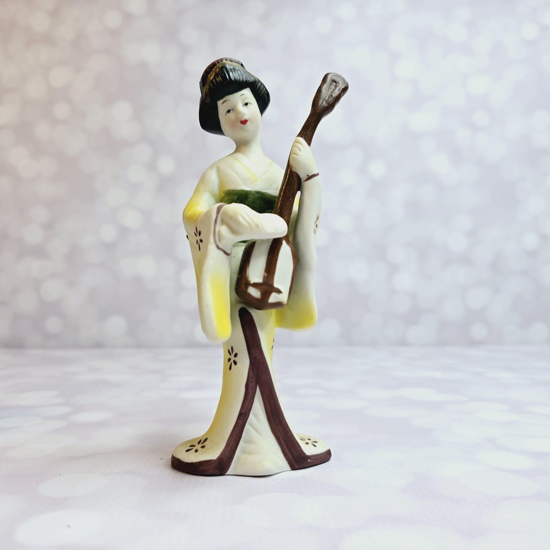 Vintage Geisha Girl Statue - Etsy