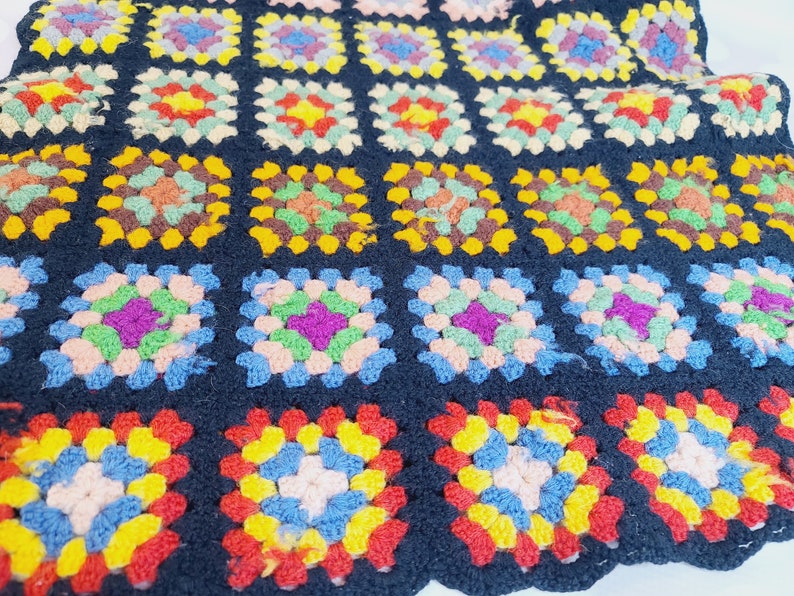 Vintage Granny Square Sofa Scarf - Etsy