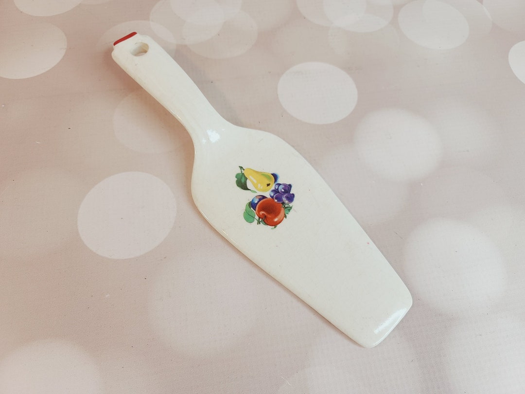 Vintage Ceramic Pie Server, Fruit Decal - Etsy