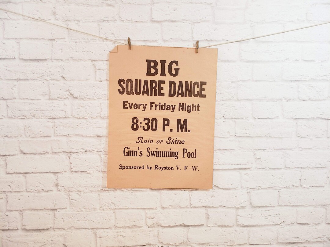 Vintage Square Dance Flyer, Southwestern - Etsy