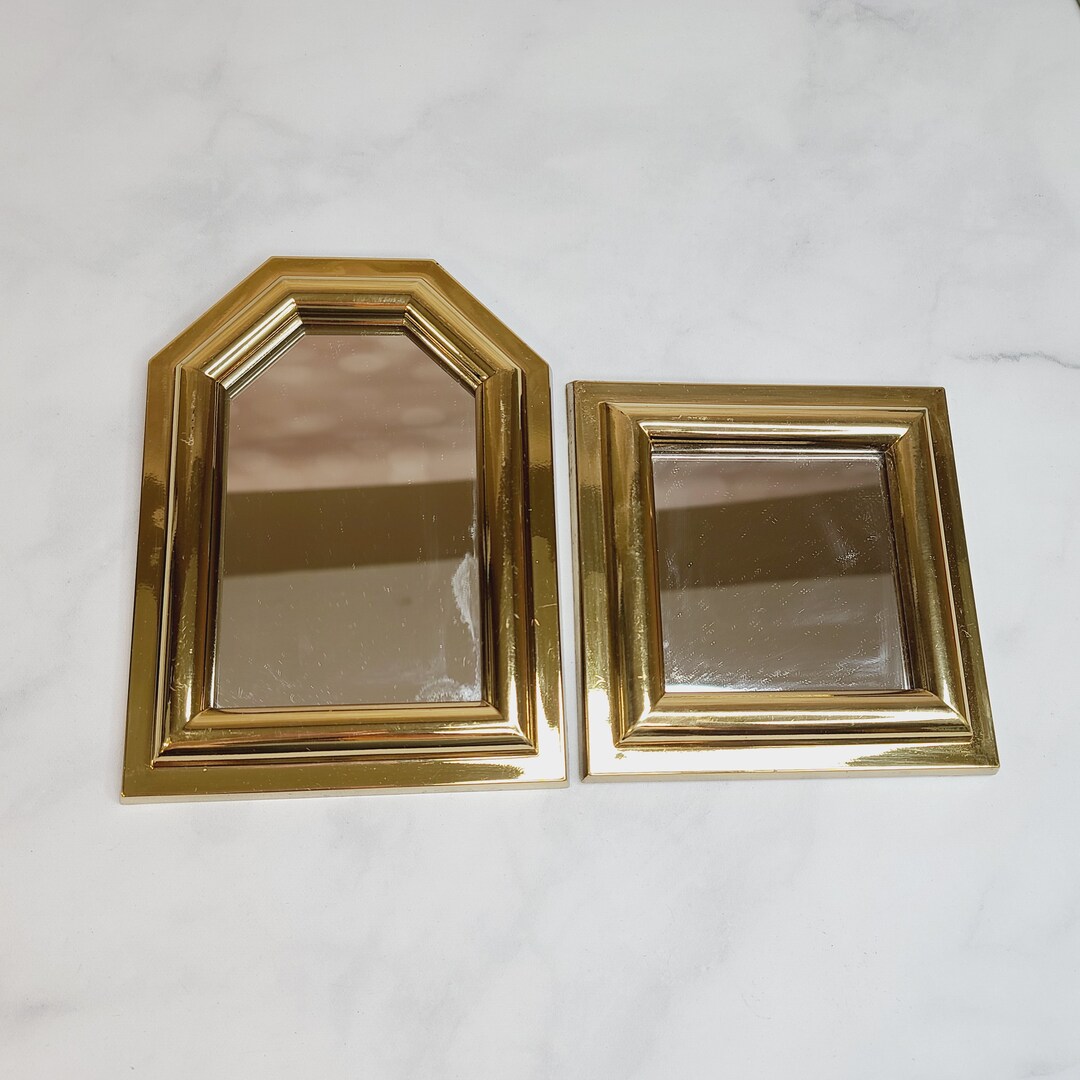 Vintage Gold Mirrors, Set of 2 - Etsy