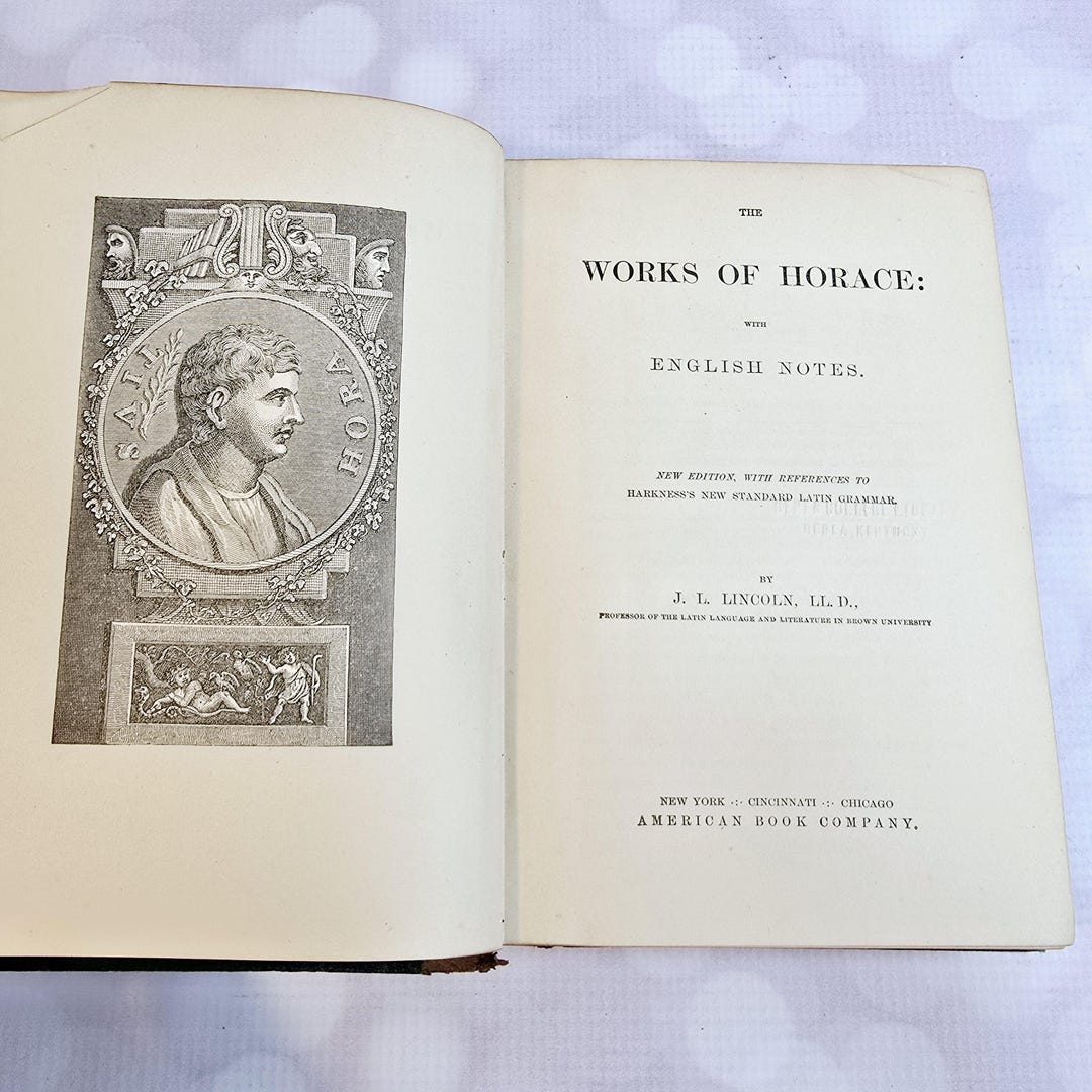 Antique Works of Horace Book, 1882 - Etsy