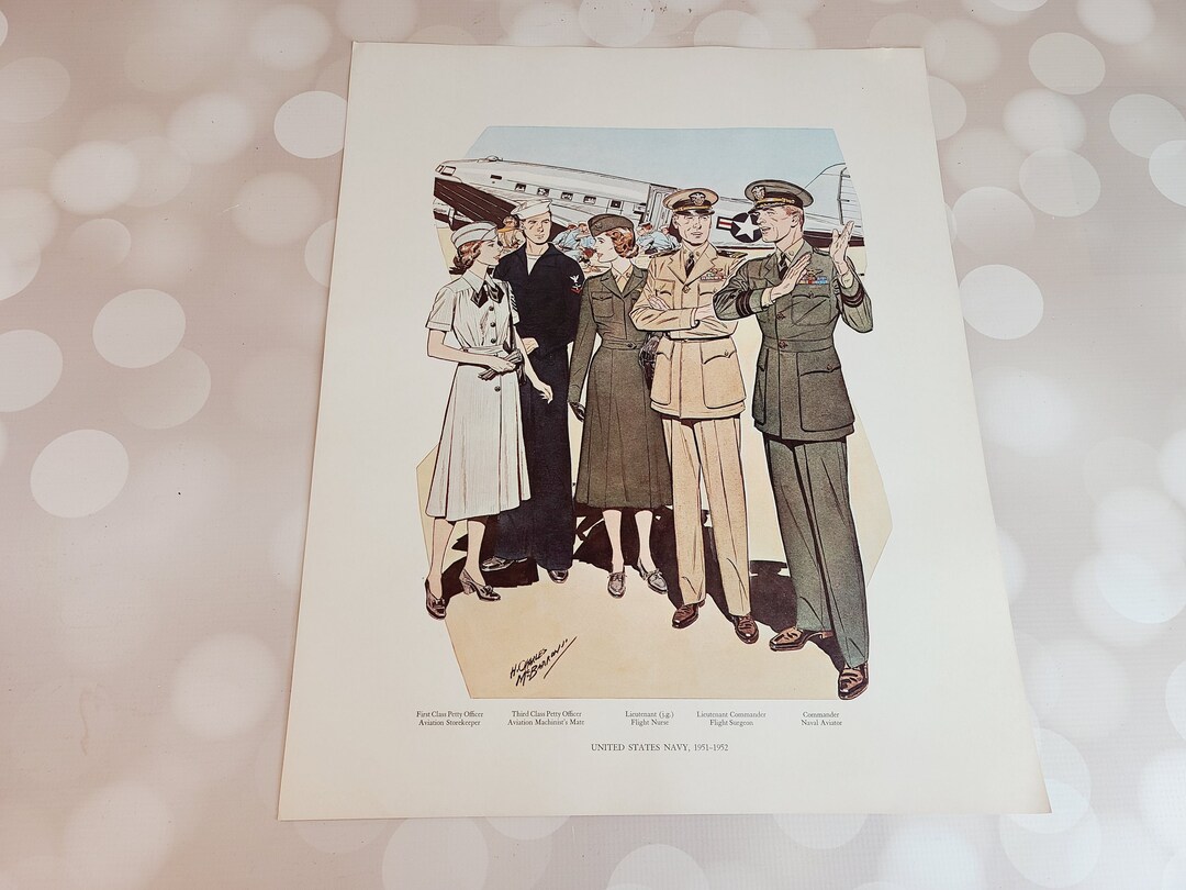 Vintage Uniforms of the US Navy Print, H. Charles Mcbarron Jr - Etsy