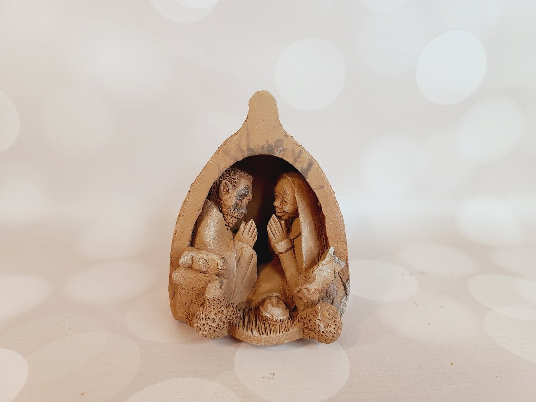 Vintage Nativity, Rustic Clay - Etsy