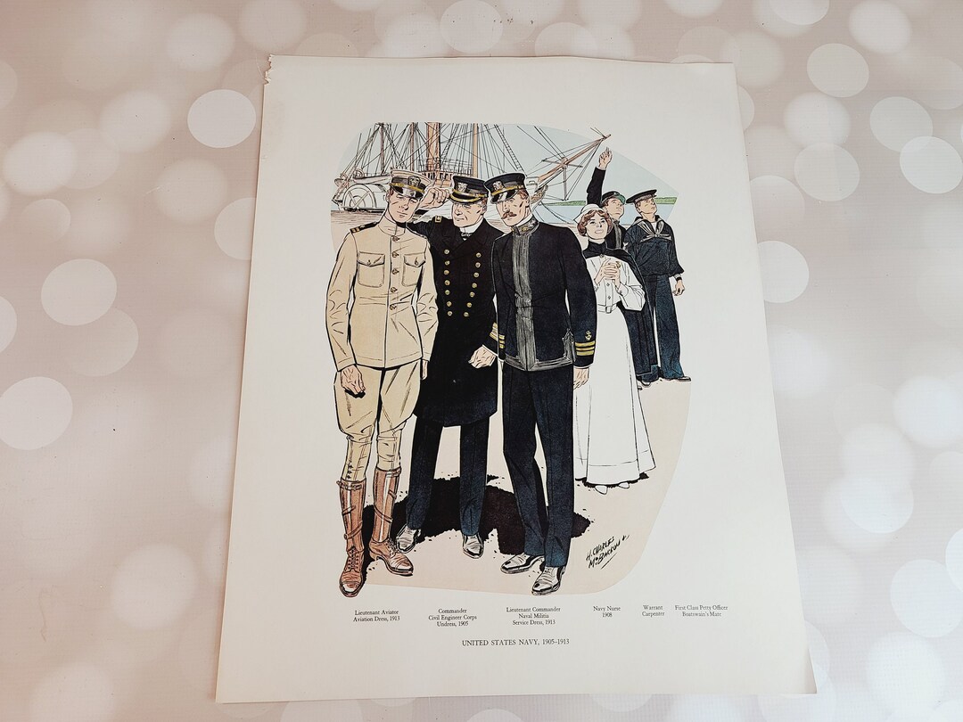 Vintage Uniforms of the US Navy Print, H. Charles Mcbarron Jr - Etsy