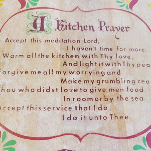 Vintage Kitchen Prayer Art - Etsy