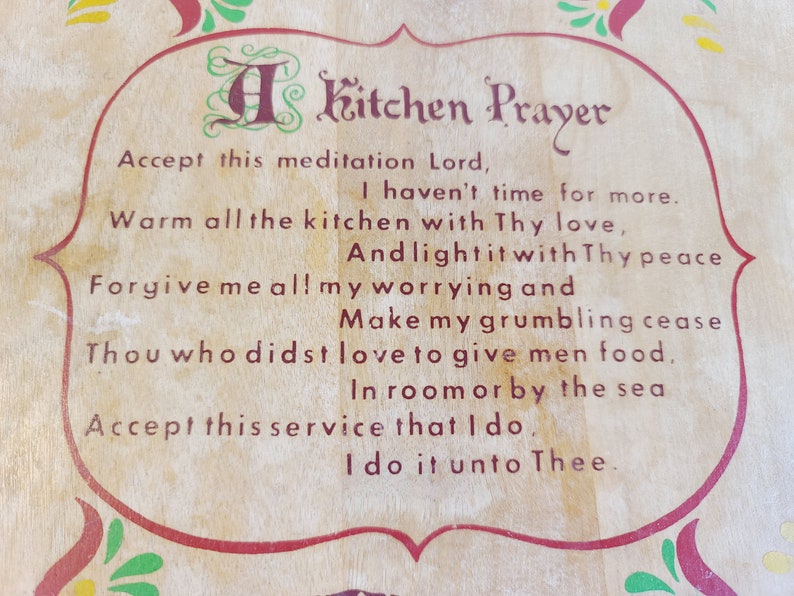 Vintage Kitchen Prayer Art - Etsy