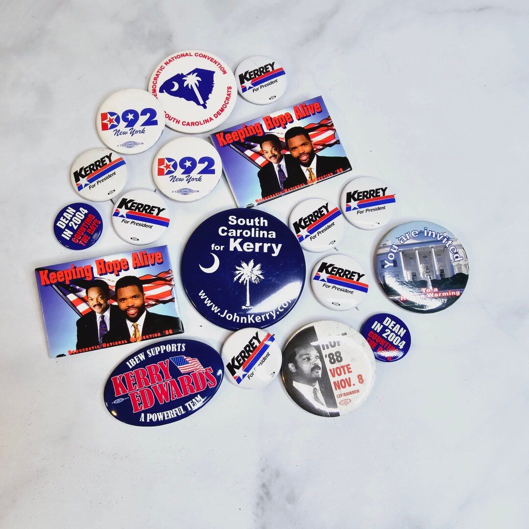 Vintage Democrat Election Campaign Button Lot - Etsy