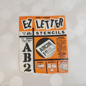 Vintage Letter Stencils, Set of 4 - Etsy