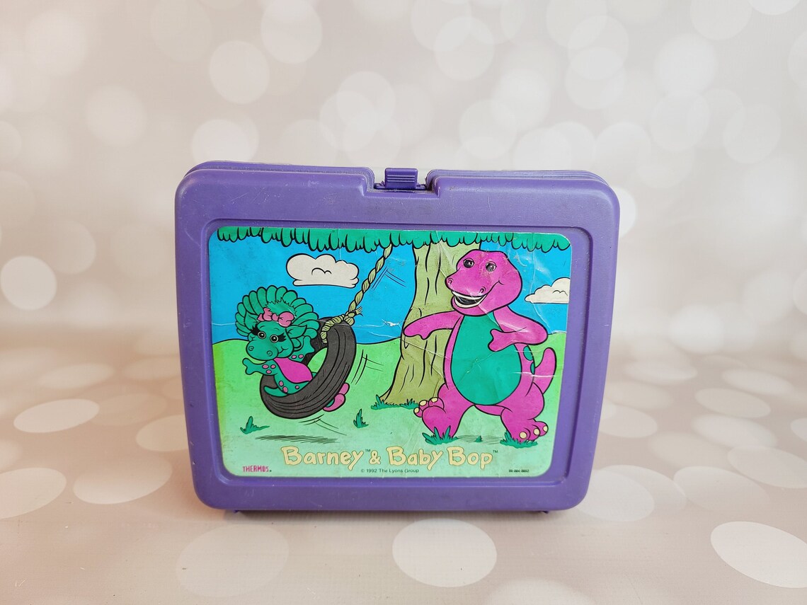 Vintage Barney Lunch Box - Etsy