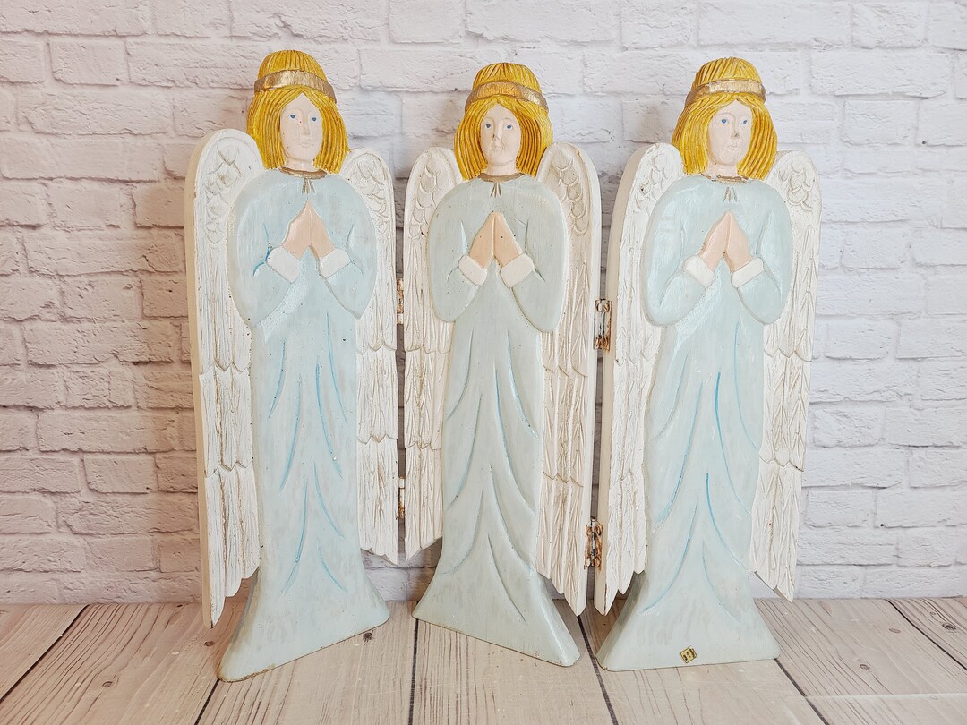 Vintage Wood Angel Stand - Etsy