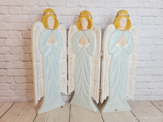 Vintage Wood Angel Stand - Etsy