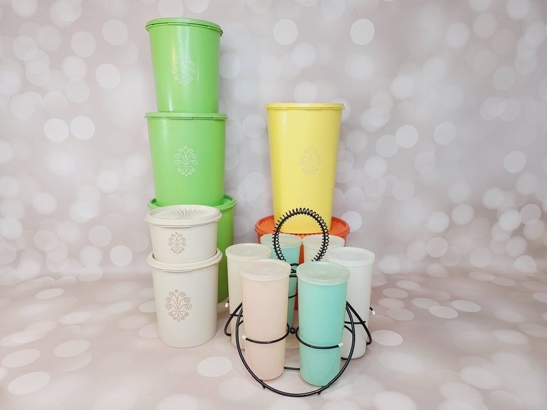 Vintage Stacking Tupperware Canisters Set of 2 - Etsy