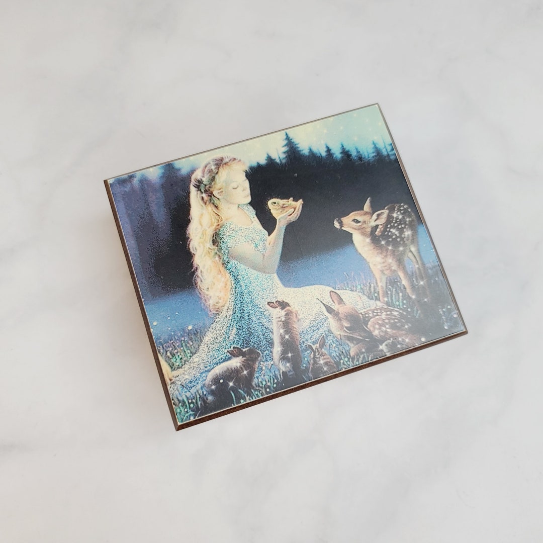 Vintage Wood Cinderella Trinket Box - Etsy