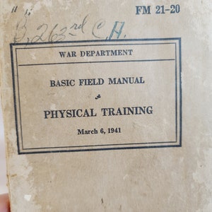 Vintage Military Field Manual and Physical Training Book, 1941 - Etsy