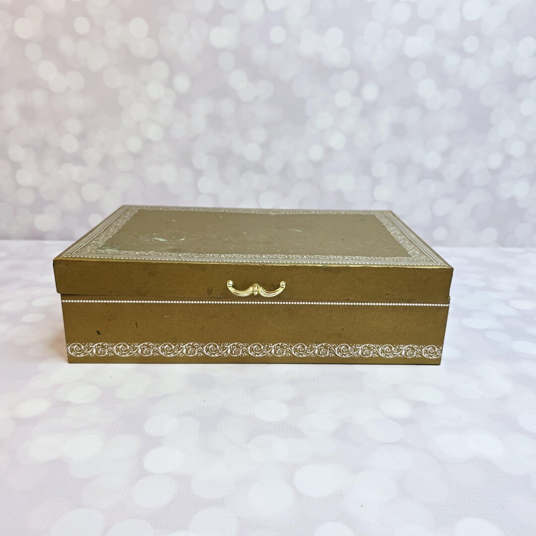 Vintage Mid Century Leatherette Jewelry Box - Etsy
