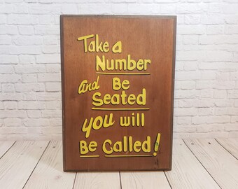 Take a Number Sign | Etsy