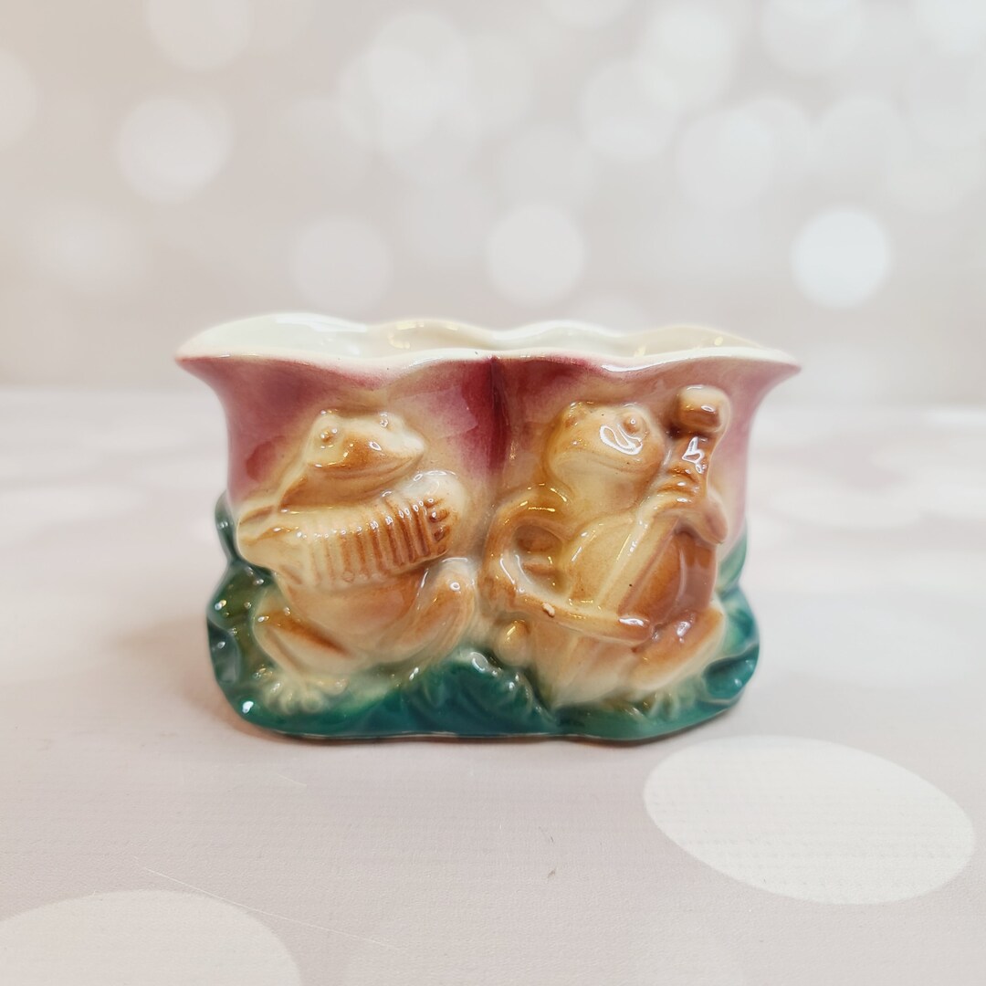 Vintage Musical Frog Planter, USA Pottery - Etsy