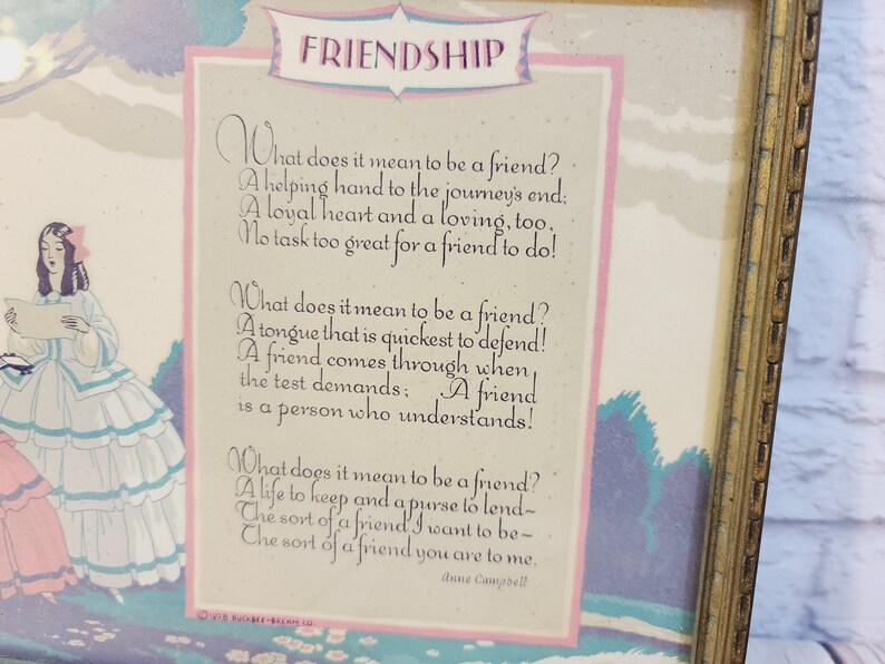 Vintage Friends Art Poem - Etsy
