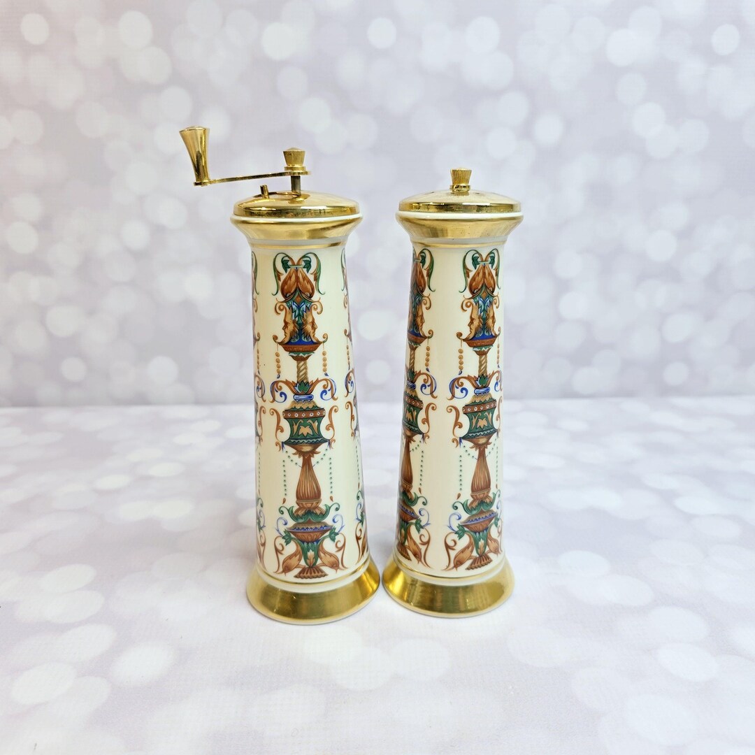 Vintage Lenox Lido Pepper Grinder and Salt Shaker - Etsy