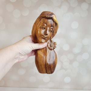 Vintage Polynesian Wood Lady Statue - Etsy