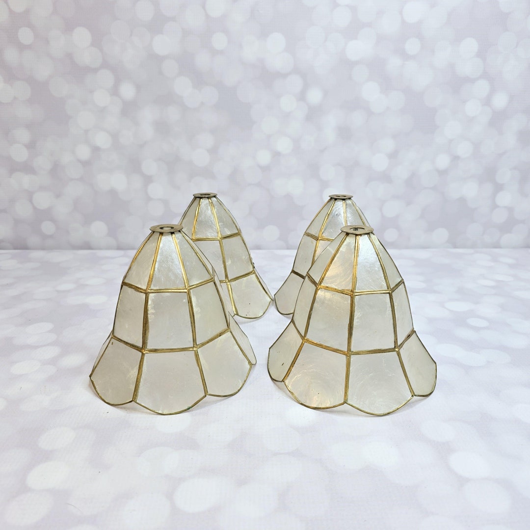 Vintage Mini Capiz Shell Shades, Set of 4 - Etsy