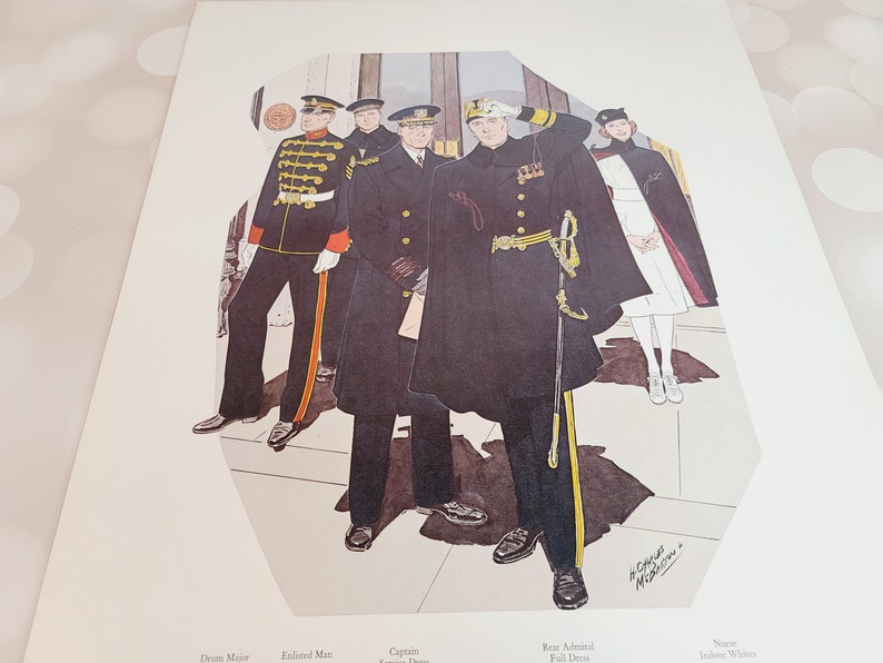 Vintage Uniforms of the US Navy Print, H. Charles Mcbarron Jr - Etsy