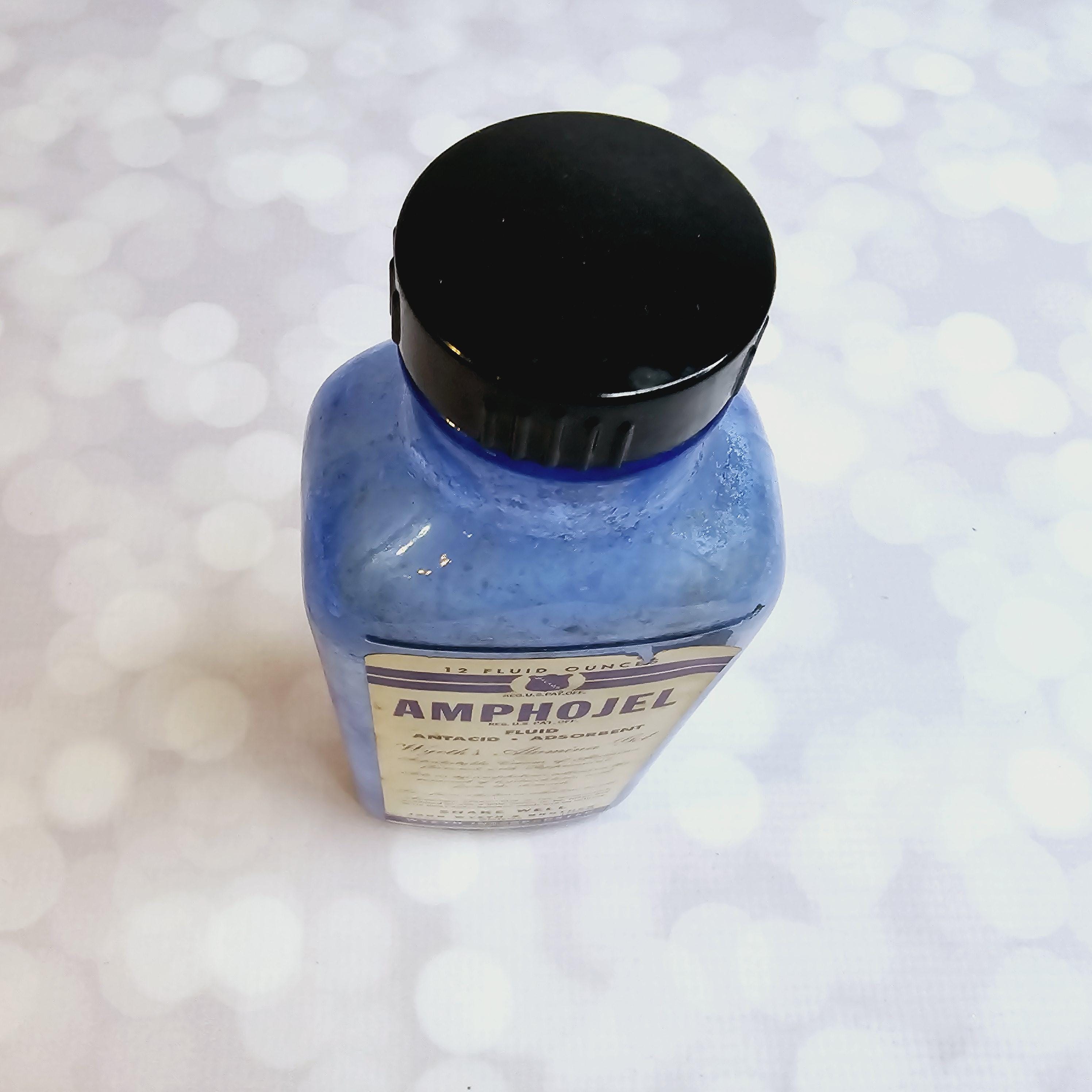 Vintage Amphojel Blue Medicine Bottle - Etsy