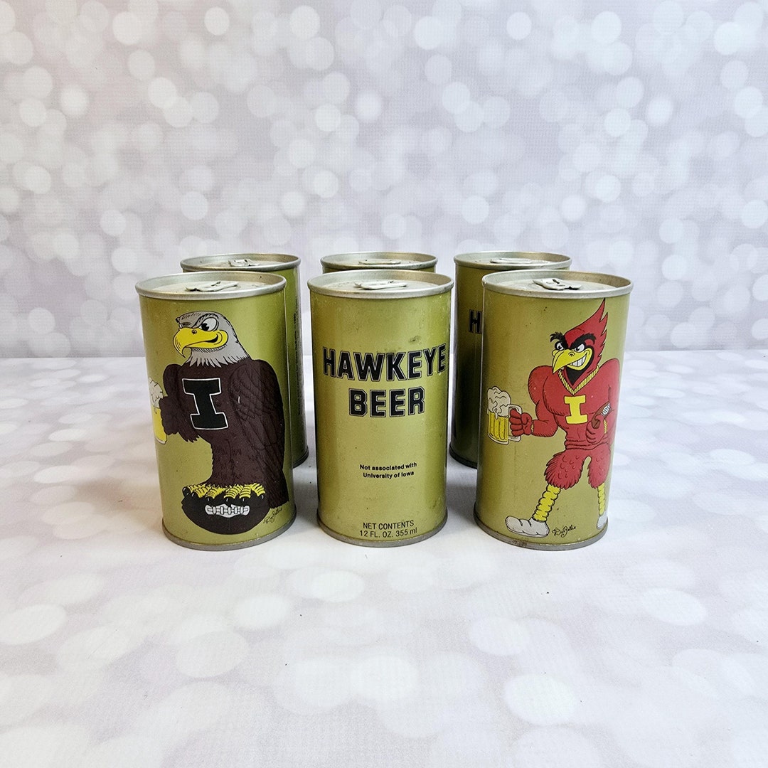 Vintage Hawkeye and Cyclone Beer Flat Top Beer Cans, Set of 6 - Etsy