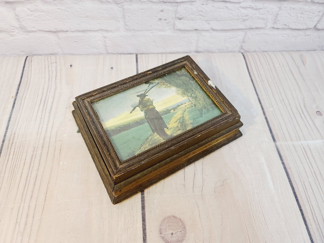 Vintage Wood Box, Art Top - Etsy