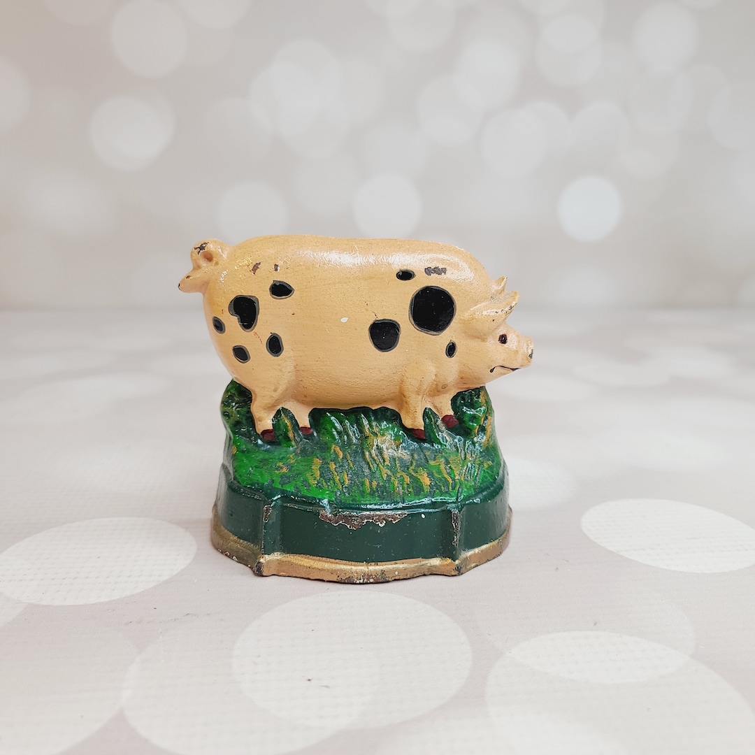 Vintage Cast Iron Pig Door Stop - Etsy