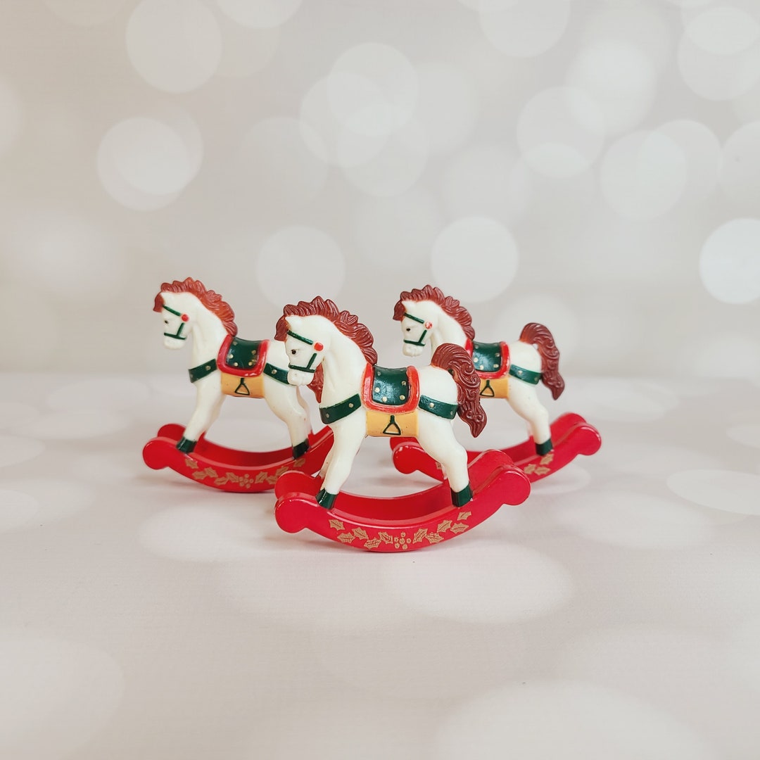 Vintage Christmas Rocking Horse Decorations, Set of 3 - Etsy