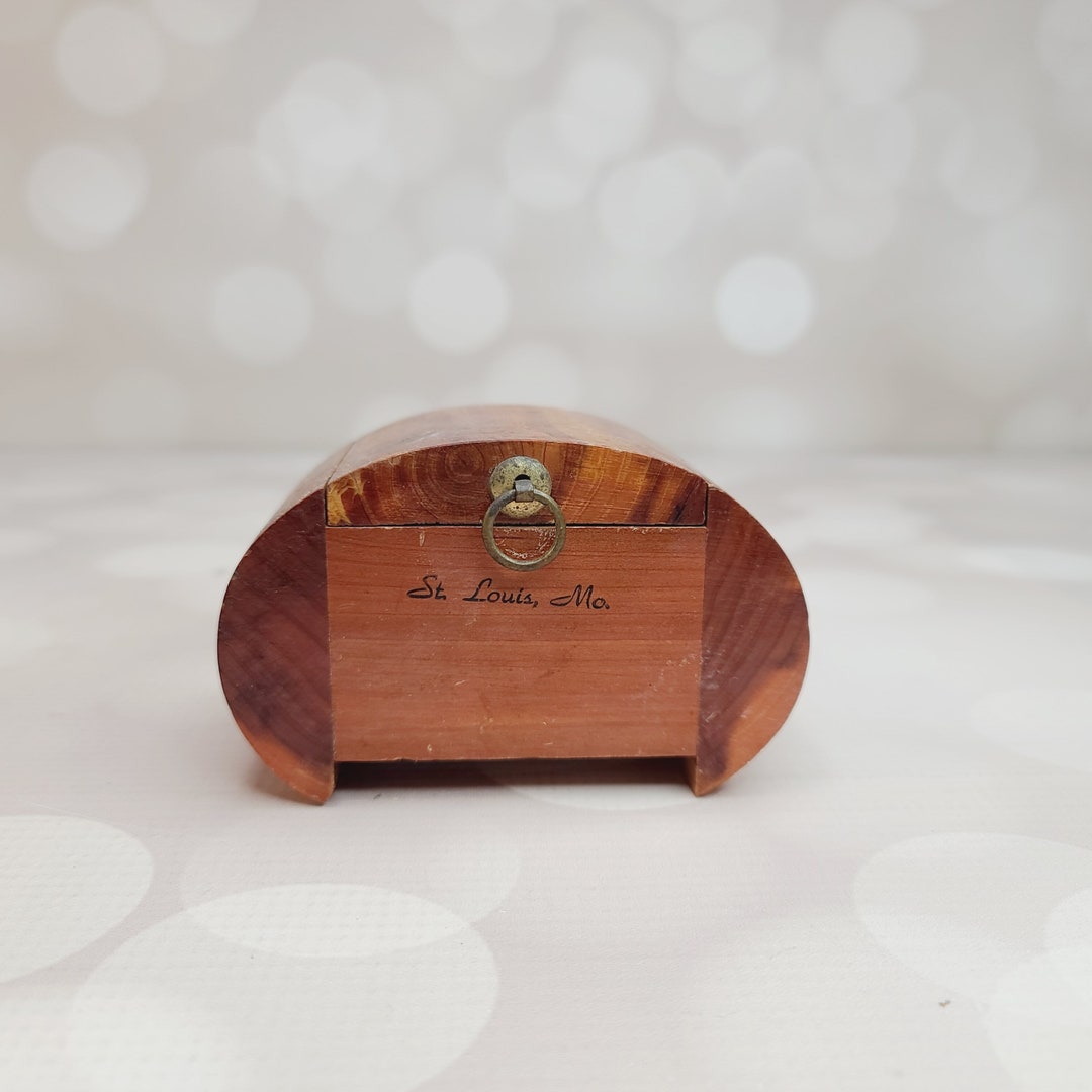Vintage Wood Dome Jewelry Box - Etsy