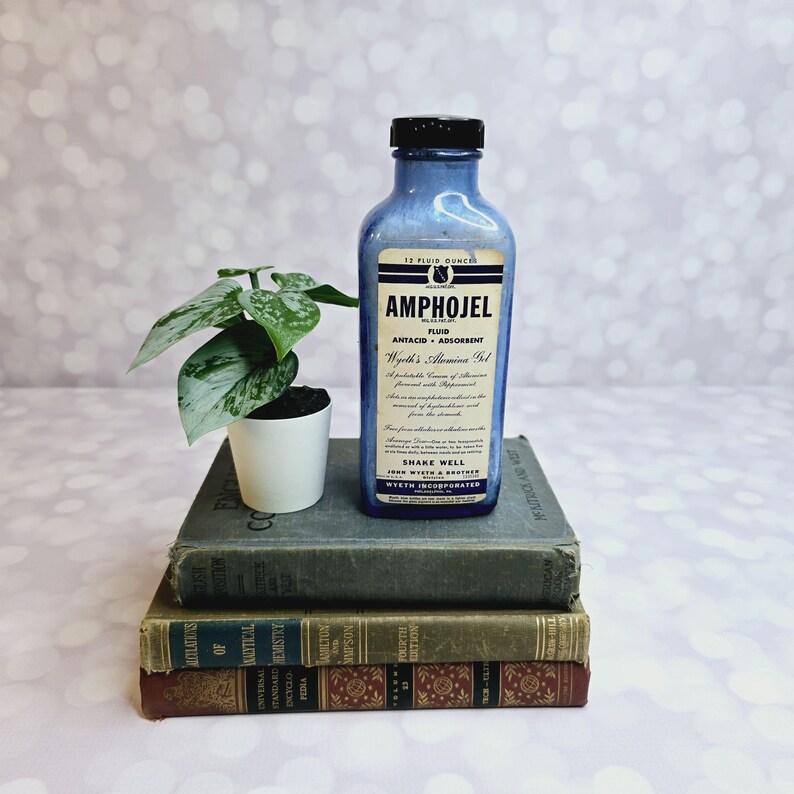 Vintage Amphojel Blue Medicine Bottle - Etsy