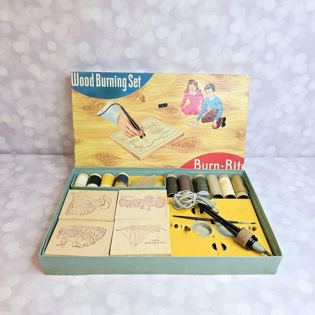 Vintage Burn-rite Wood Burning Set - Etsy
