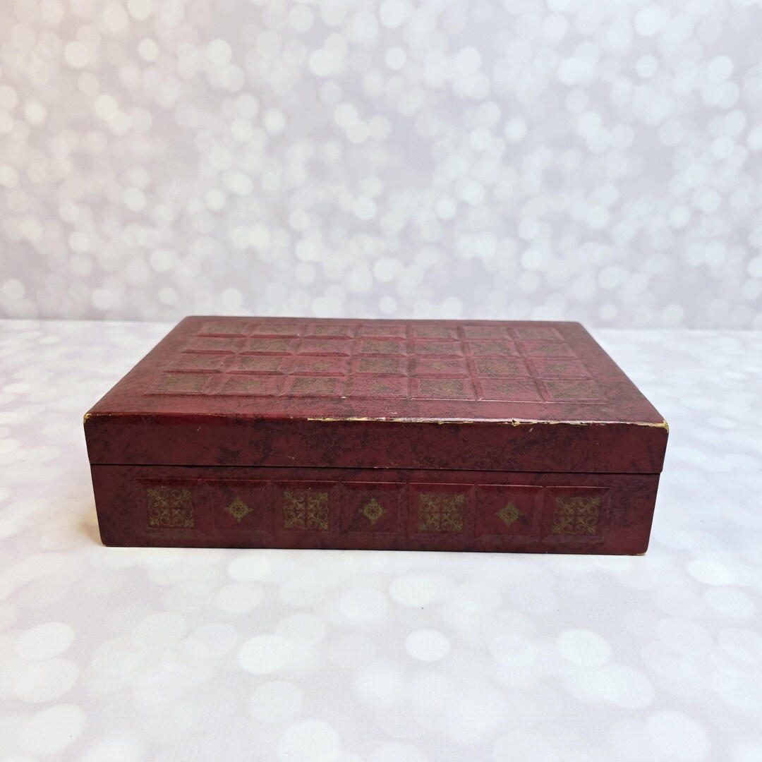 Vintage Mid Century Leatherette Jewelry Box, Mollo Smith Crafted - Etsy
